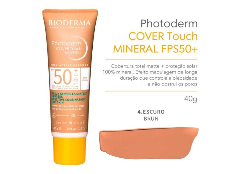 Protetor Solar Facial Creme Fps 50+ Bioderma Photoderm Escuro 40G com o ...