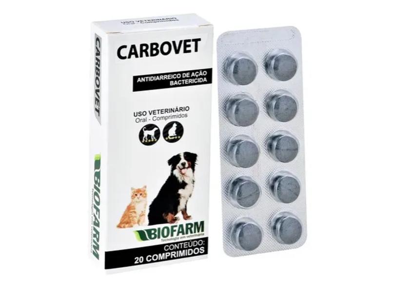 Carbovet C/ 20 Comp Biofarm - Antidiarreico E Bactericida com o Melhor ...