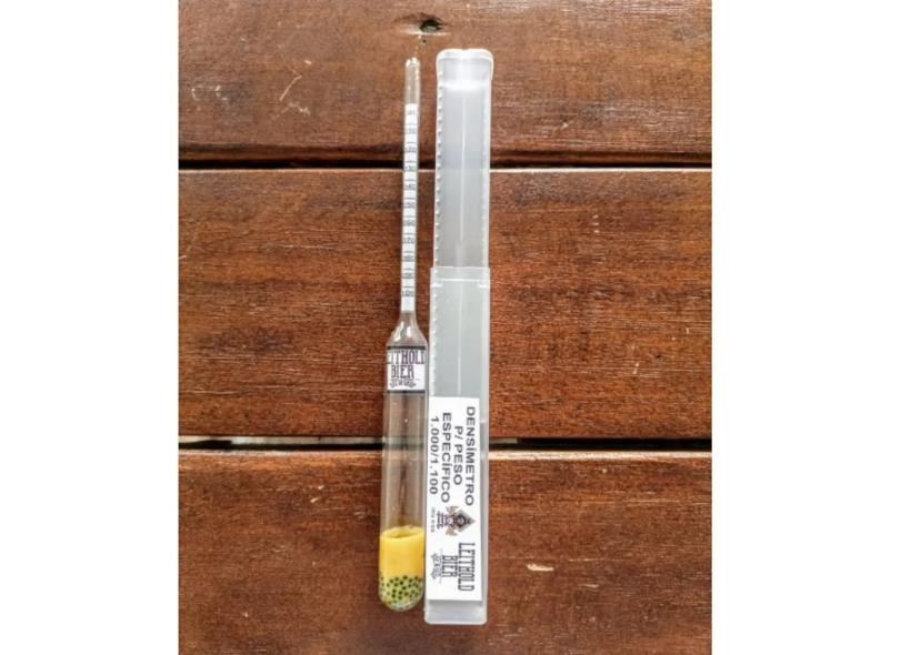 Densímetro para cerveja escala 1,000 a 1,100 p/ proveta de 250ml com o ...