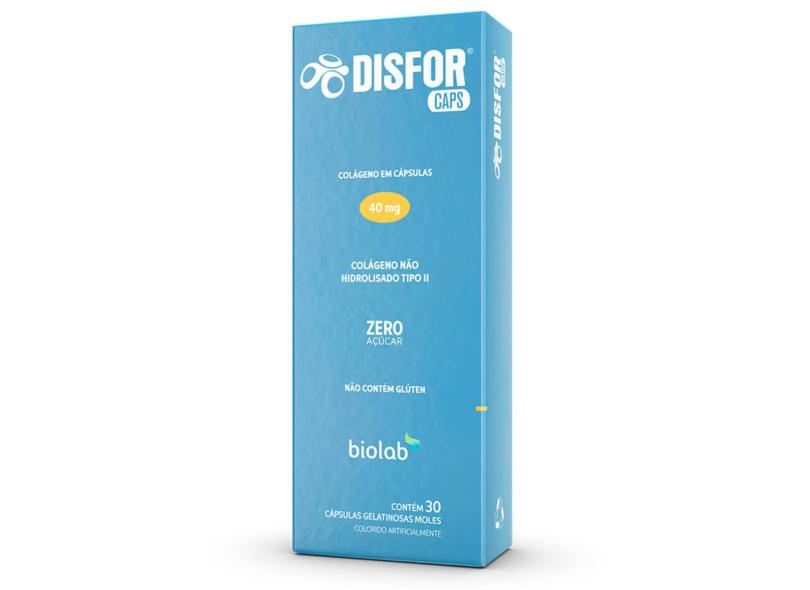 Colágeno em Cápsulas Disfor Caps 40mg com 30 cápsulas Biolab 30 ...