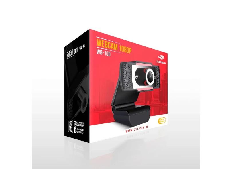 WebCam C3 Tech Full HD 1080P WB-100Bk 29901 com o Melhor Preço é no Zoom