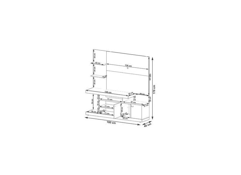 Rack E Painel P/ TV Até 46 Pol Permóbili Móveis Viena 2 Portas Café com ...