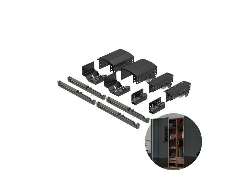 Sistema Para Porta de Correr Dominus (20 A 50kg) Para 3 Portas ...