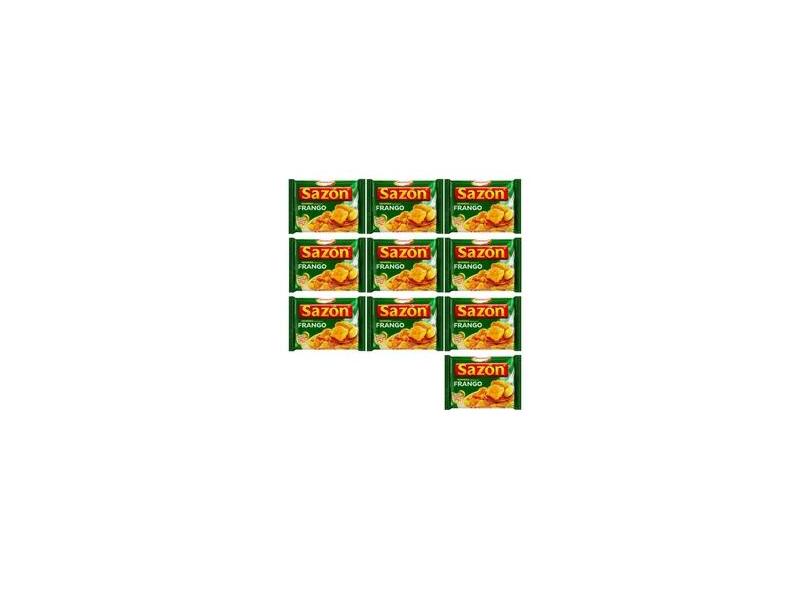 10 Pacotes 60g Sazon Ajinomoto Tempero Para Frango Cor Verde com o ...