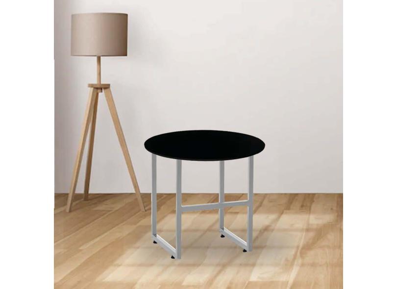Mesa de Centro Industrial Will Sala Escritório Ferro Prata Tampo MDF ...