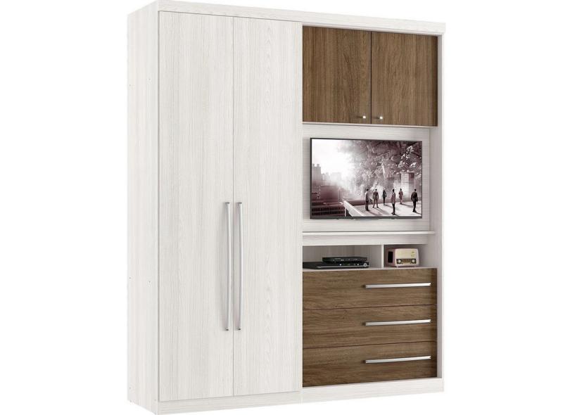 Guarda-Roupa Casal 4 Portas 3 Gavetas Brilliance THB Móveis com o ...