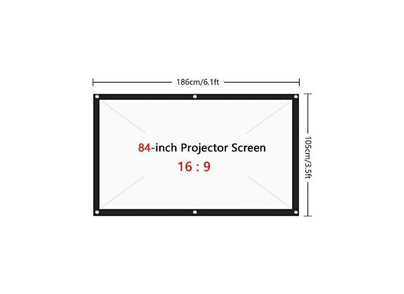 Tela de projeção de 84 polegadas Tela de projeção portátil dobrável ...