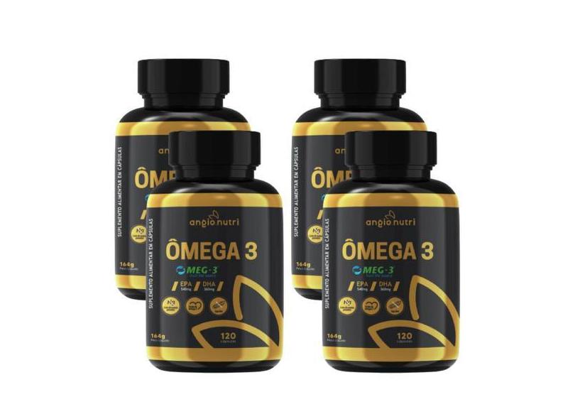 Kit Com 4 Omega 3 Selo Meg 3 120 Capsulas Angio Nutri Livre De Metais ...