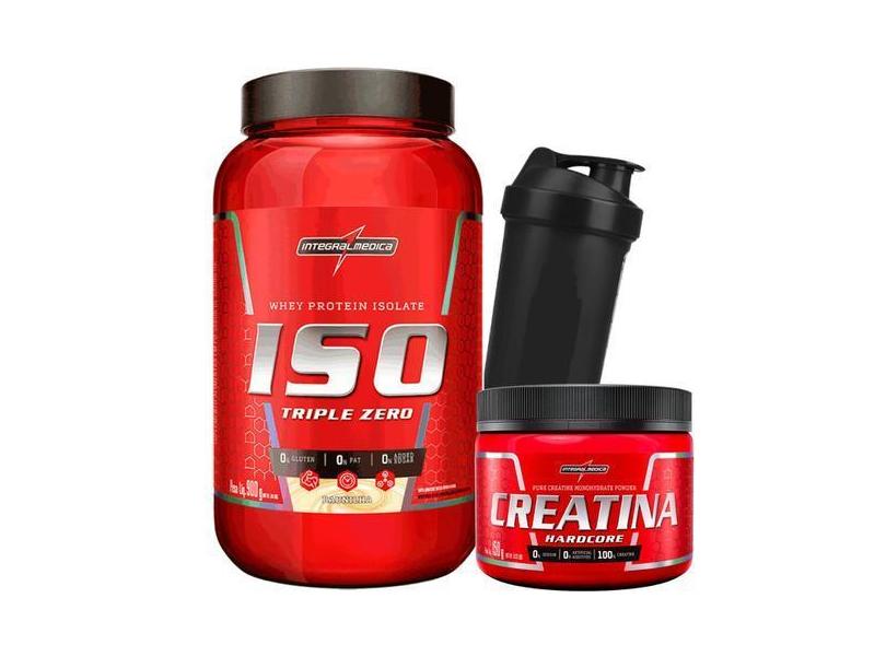 Combo Iso Triple Zero Whey Protein Isolado Creatina Shaker - Integralm ...