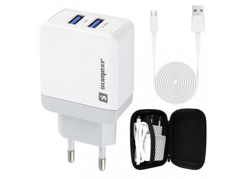 Carregador para Viagens Original Sumexr 3.4A 1M V8 com estojo portátil Para Multilaser MS40 ...