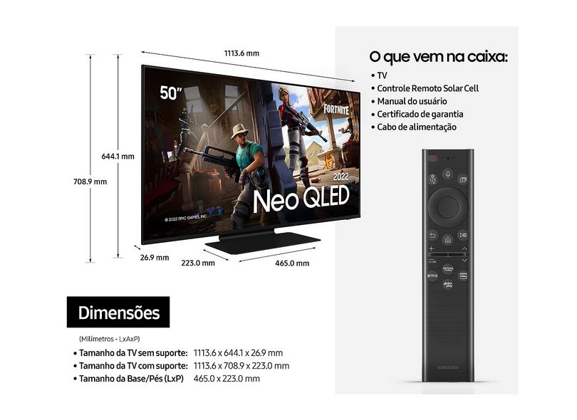Smart TV Neo QLED 50" Samsung 4K Quantum HDR QN50QN90BAGXZD em Promoção ...