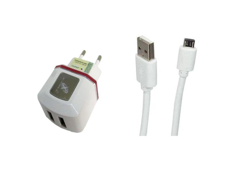 Carregador universal V8 micro,2 entrada USB Vermlh XC-V8UR.7 em ...