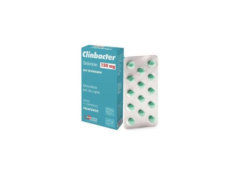 Clinbacter 150Mg Antimicrobiano Cães Gatos 14 Cp Agener Pet com o ...