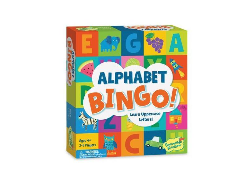 Jogo de tabuleiro Peaceable Kingdom Alphabet Bingo Kids 4+ Years com o ...