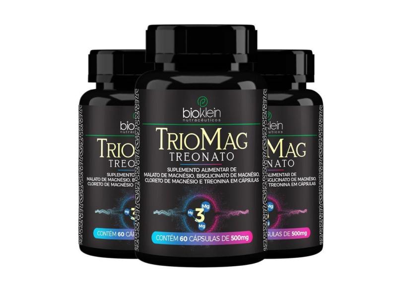 Kit 6 TrioMag Treonato Magnésio Treonina 300mg 60 Cápsulas Bioklein com ...