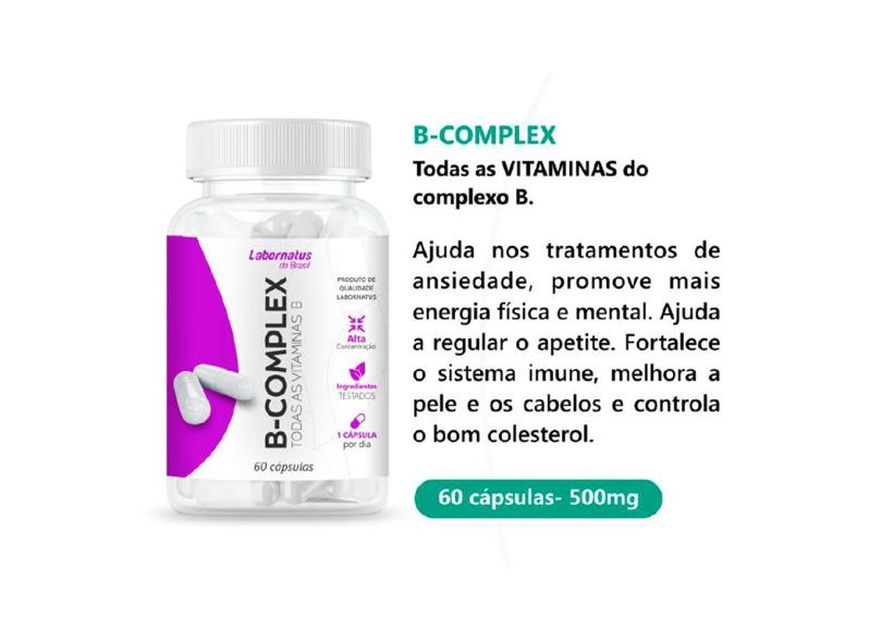 B-Complex Labornatus 240 Cápsulas Com Todas as Vitaminas do Complexo B ...