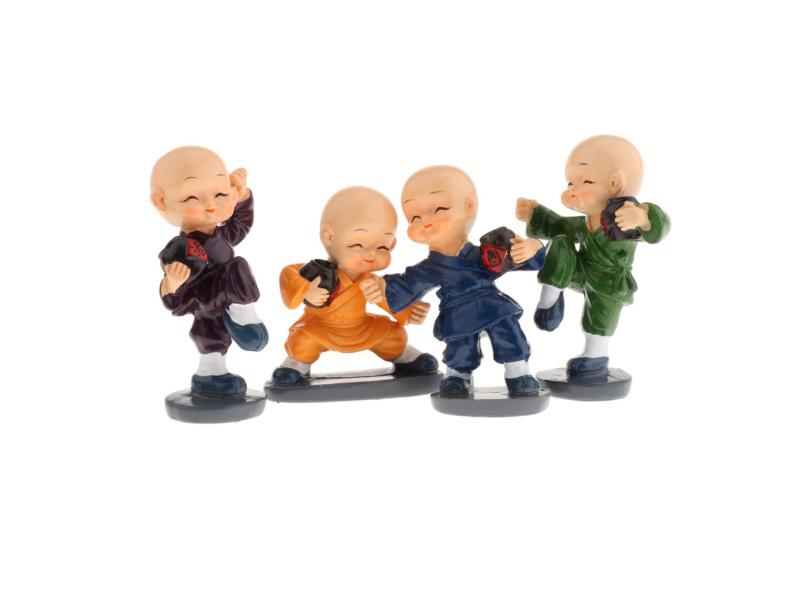 4pcs Cute Little Monges Monges Estátua Estatueta Tradicional Chinesa ...