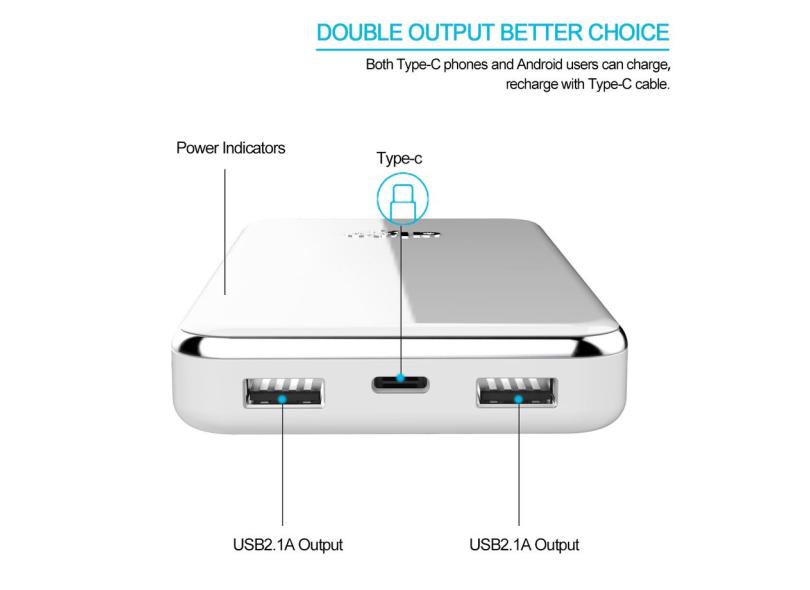 Aigo 5V / 2A 10000mAh Micro-USB Ports Dual USB Bateria Carregador ...