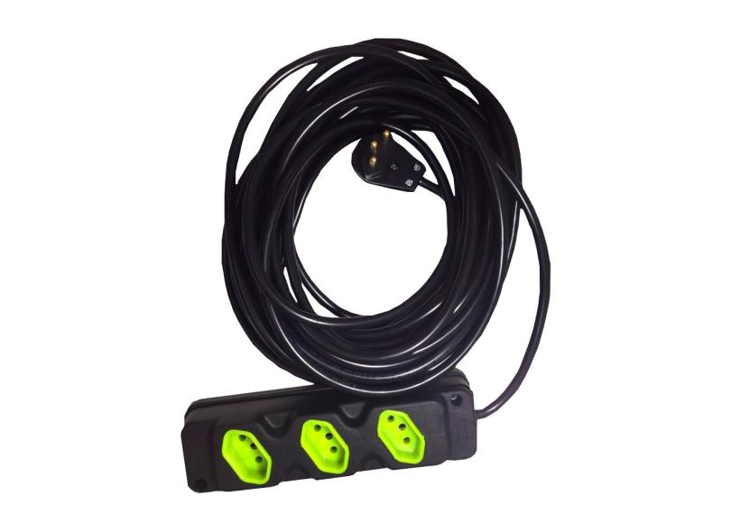 Extensão Elétrica 10a 30 Metros 3 Tomadas Cabo Pp 3x2 5mm Com O Melhor