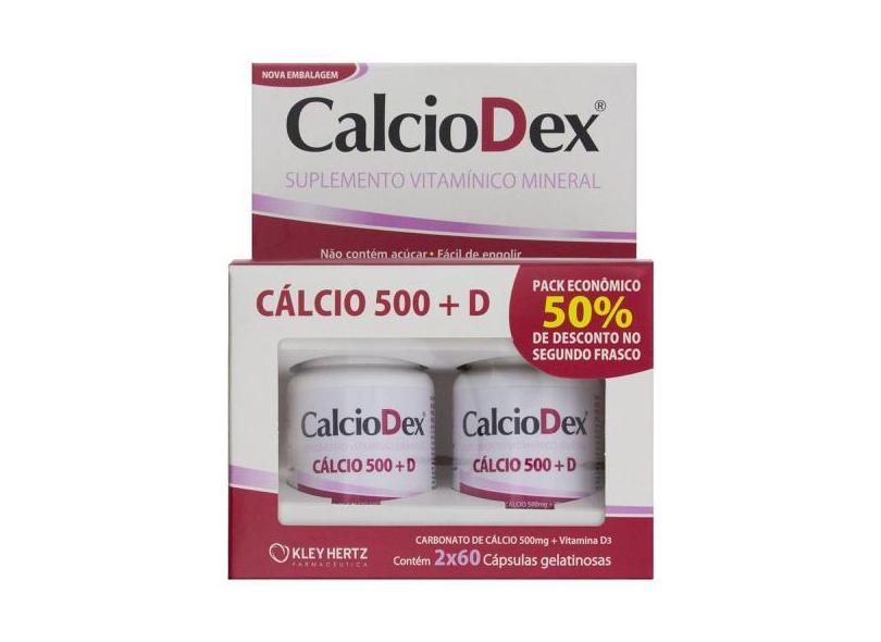 Calciodex 500Mg, Frasco Com 60 Cápsulas + 50% Desconto Na 2ª Unidade ...