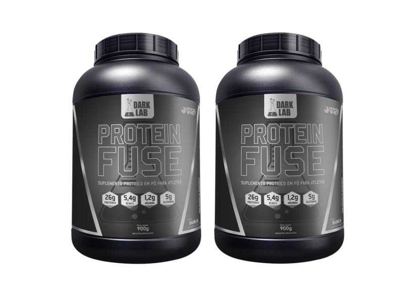Kit 2x Whey Protein Fuse 900g Baunilha Dark Lab com o Melhor Preço é no ...