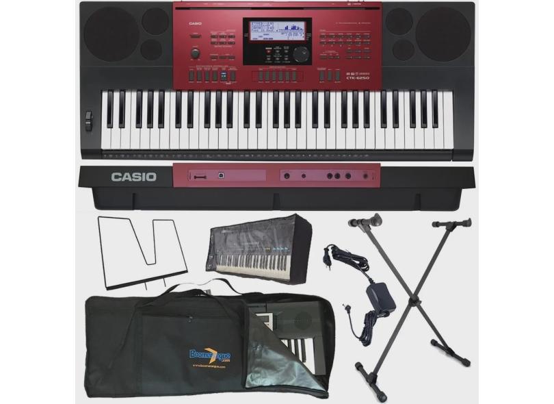 Kit Teclado Arranjador 61 Teclas Ctk-6250 Casio Completo com o Melhor ...