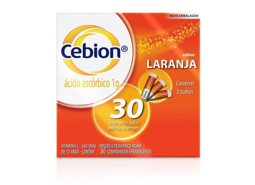 Vitamina C Cebion Sabor Laranja com 30 Comprimidos Efervescentes 30 ...