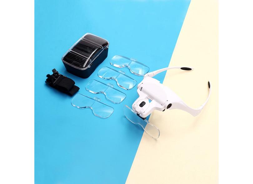 Lupa ocular com lâmpada de iluminação LED com lentes intercambiáveis e ...