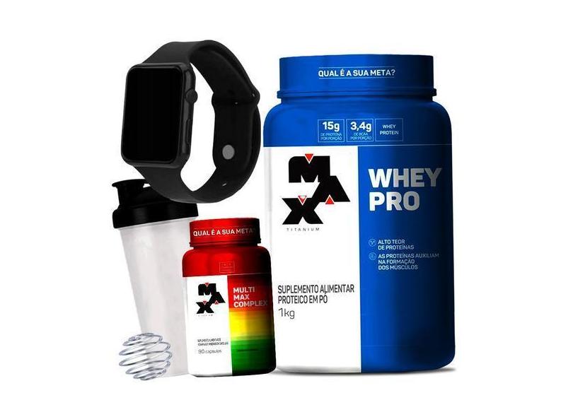 Whey Proten 1Kg + Multi Max Complex Polivitaminico - Max Titanium em ...