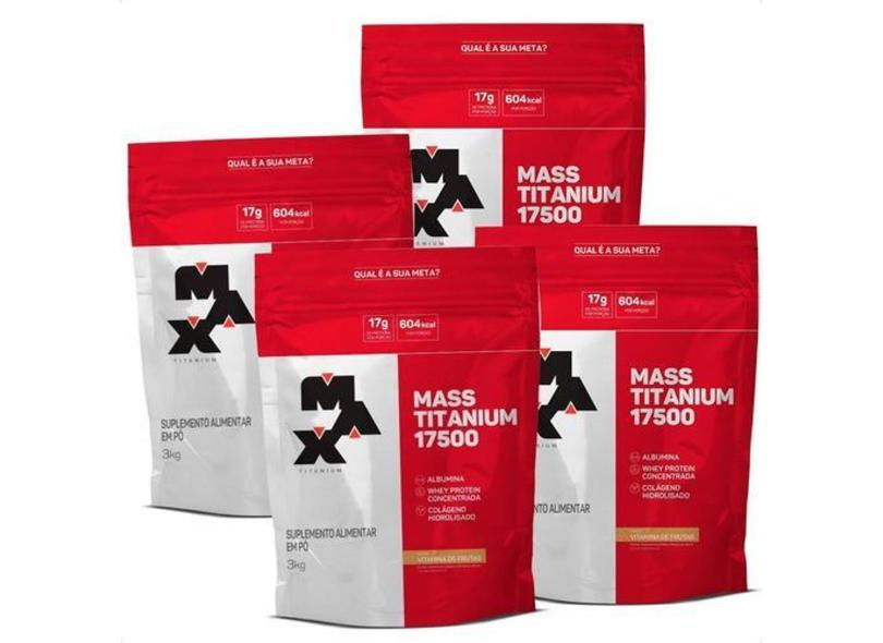 Combo 4 Hipercalóricos Mass Titanium 17500 Max Titanium 3 Kg - Coco ...