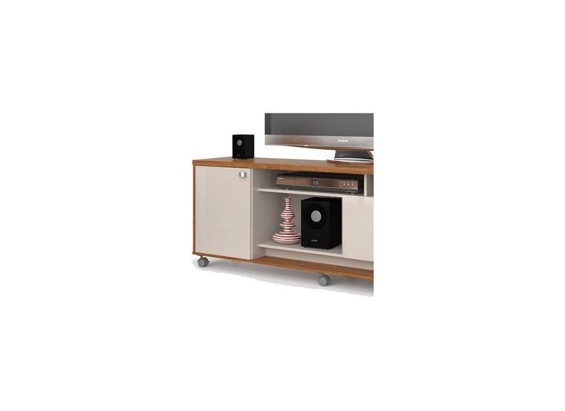 Rack para sala Bancada para TV Dallas Off White com Amêndoa - Lukaliam ...