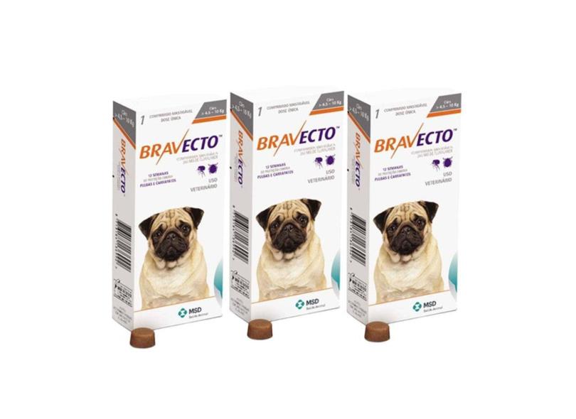 Bravecto 250Mg 4,5 A 10Kg Msd Saúde Animal com o Melhor Preço é no Zoom