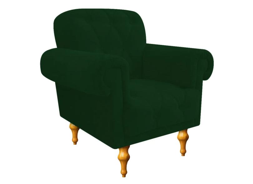 kit Poltrona e Puff Decorativos Dani Suede Verde AM Decor com o Melhor ...