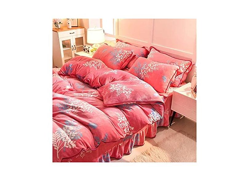 Jogo de cama com edredom de 4 peças, conjunto de edredom roxo, conjunto ...