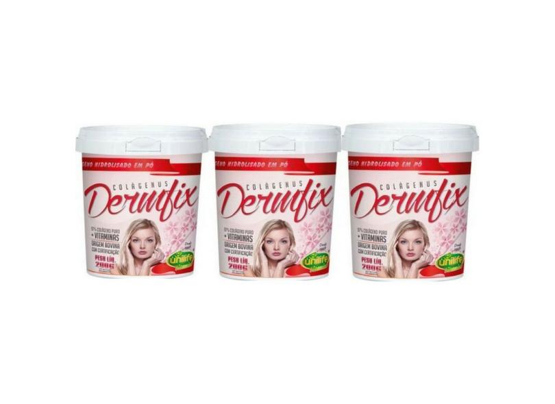 Kit com 3 Colágeno Hidrolizado em Pó Dermfix - Unilife - 200g em ...