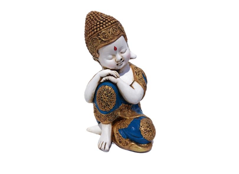 Escultura Buda Bebe Em Gesso Pintado A Mao com o Melhor Preço é no Zoom