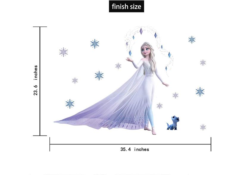 TUWUNA Frozen 2 Wall Decals, Gigante Elsa Stickers's Cartoon Bedroom ...