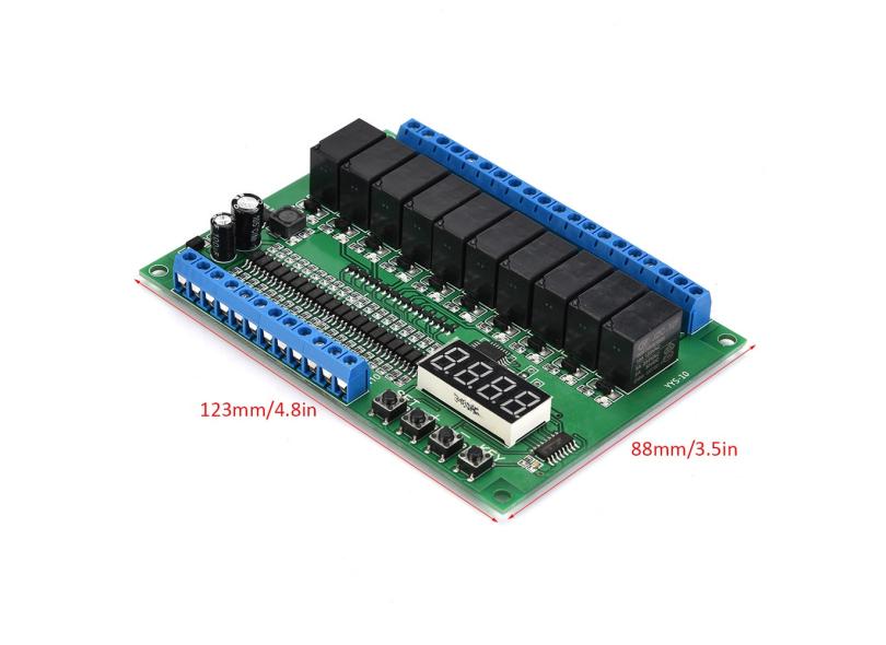 Placa de relé, YYS-10 Módulo de controle de relé de 10 canais Dígito ...