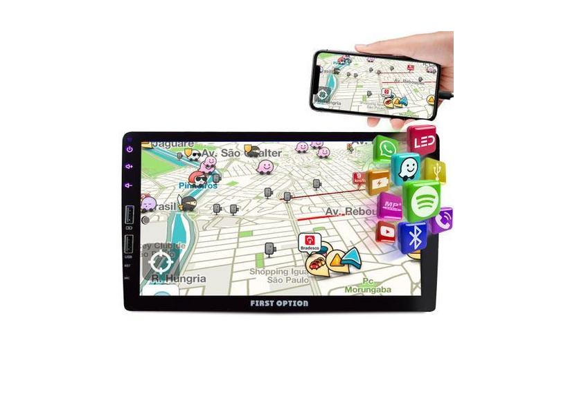 Central Multimidia Mp5 1 Din Bt Usb Esp Android Ios 9 Pol - First Opti ...