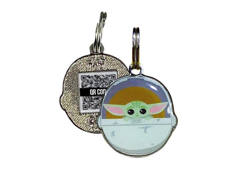 Baby Yoda PetCode Pingente De Identificação De Metal Para Coleira C/ QR ...