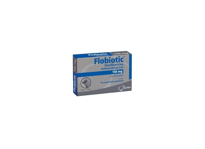 Flobiotic Antibiótico 150mg Para Cães e Gatos 10 Comprimidos com o ...