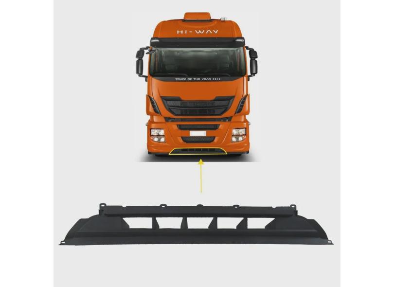 Protetor spoiler parachoque dianteiro central iveco novo stralis hi-way ...