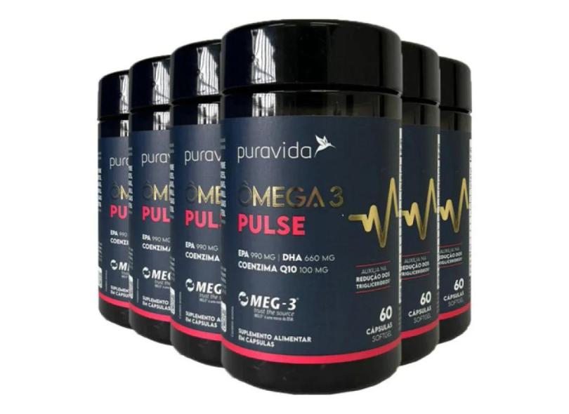 Ômega 3 Pulse 6 X 60 Cápsulas Puravida com o Melhor Preço é no Zoom