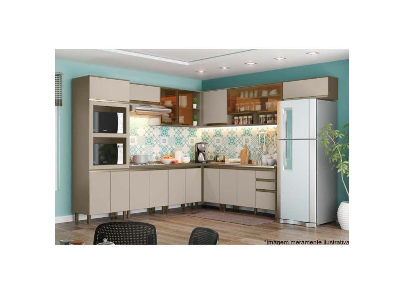Kit de Cozinha Modulada 14 Peças Connect 1 (5 Armários + 4 Balcões + 1 ...