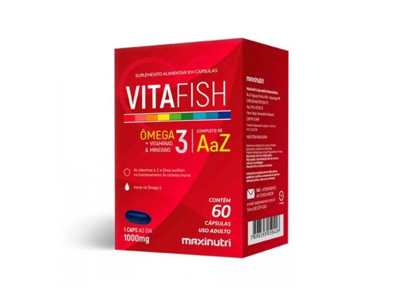 Vitafish Ômega 3 com Vitaminas e Minerais 1000mg 60 Cápsulas Maxinutri ...