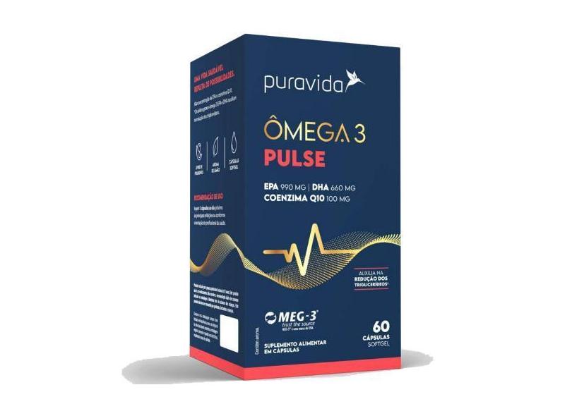 Omega 3 Pulse - Com Coenzima Q10 - 60 Capsulas Softgel - Pura Vida em ...