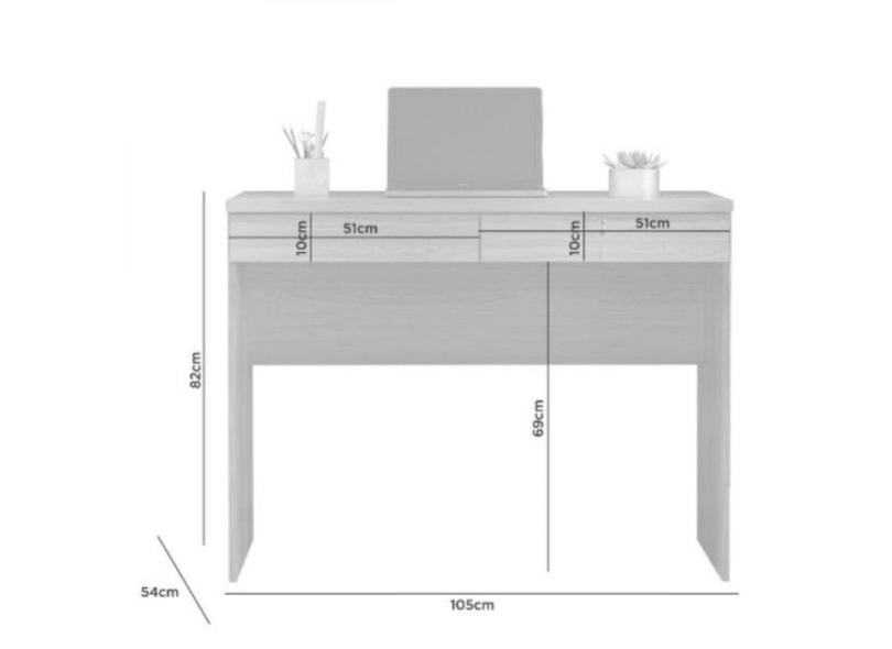 Escrivaninha 02 Gavetas Chave Felícia Noronha com o Melhor Preço é no Zoom