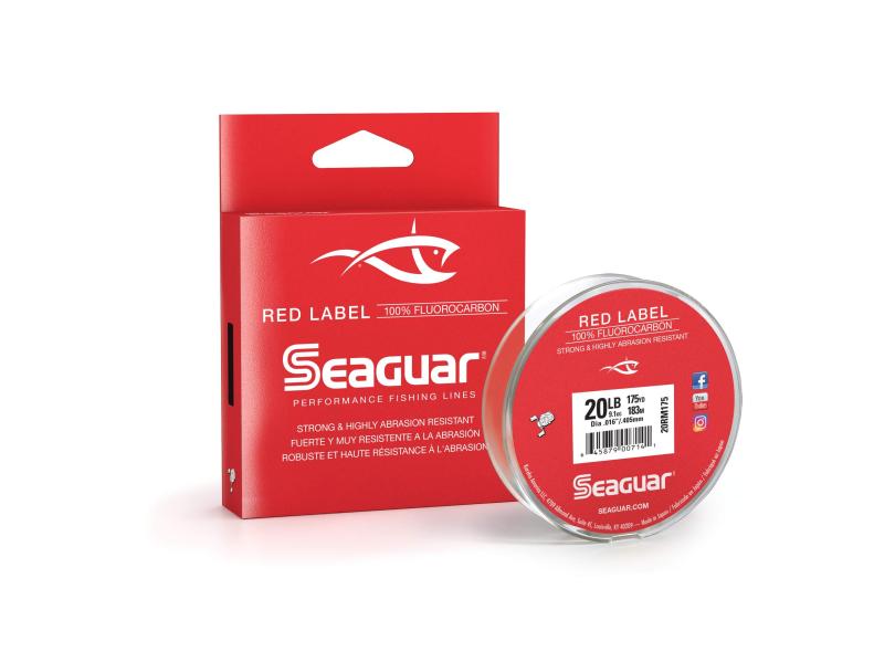 Seaguar Linha de pesca Red Label 100% Fluorocarbono, 200 metros (5,4 kg) transparente com o ...