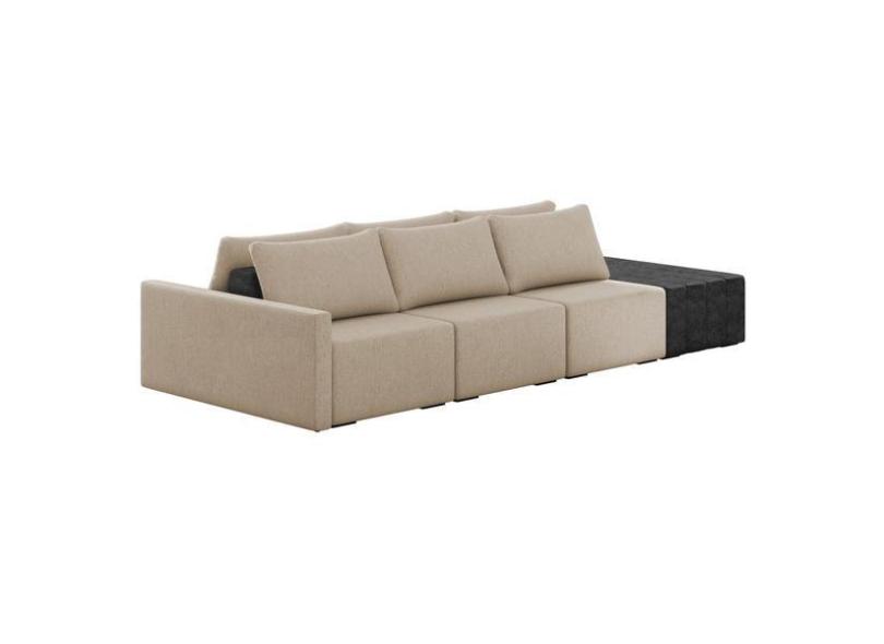 Sof Ilha 3 Lugares Living 312cm Modulado Para Sala Lary Linh com o ...