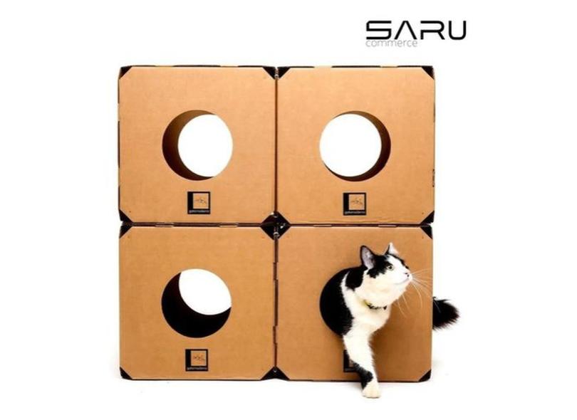 Brinquedo Gato Caixa Labirinto Box Cubo Toca Gato (kit C/04) com o ...